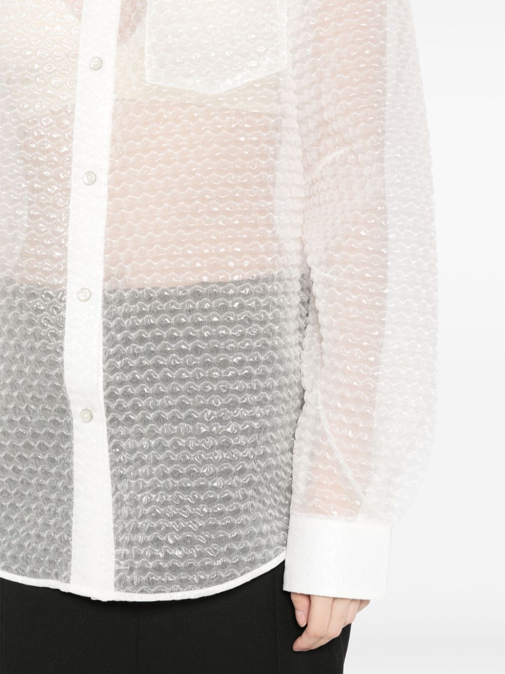 White bubblewrap semi-sheer shirt Helmut lang - women White bubblewrap semi-sheer shirt Helmut lang - women